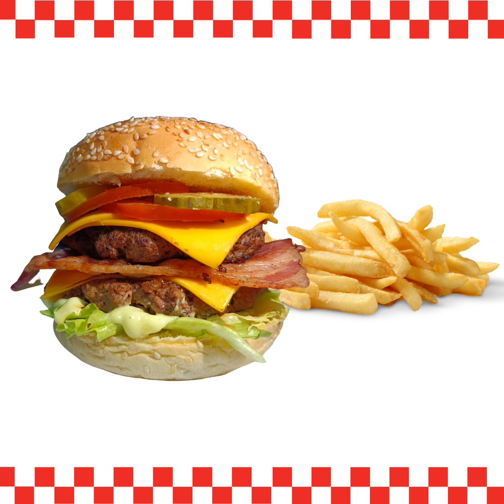 Double Bacon Cheese Burger Meal – YumBurger